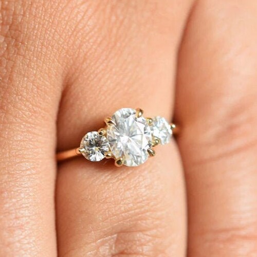 Yellow Gold Oval Cut Engagement Ring 11x9 Mm Oval Ring 2 Ctw - Etsy