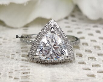 Trillion Cut Ring Setting - Etsy