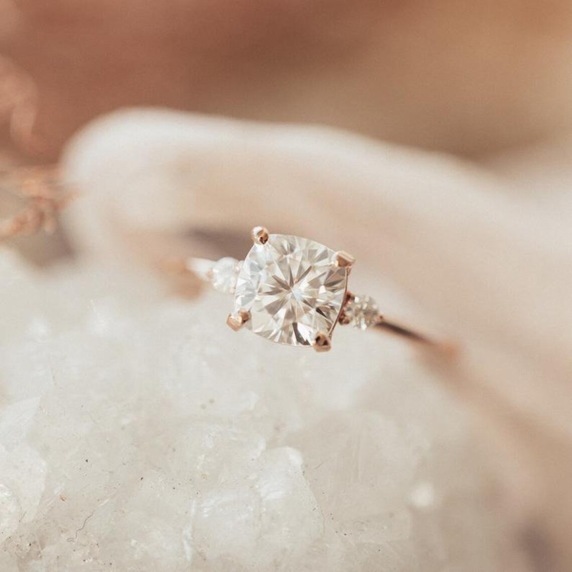 2 Ct Cushion Cut Solitaire Engagement Ring 4 Prong Solitaire - Etsy