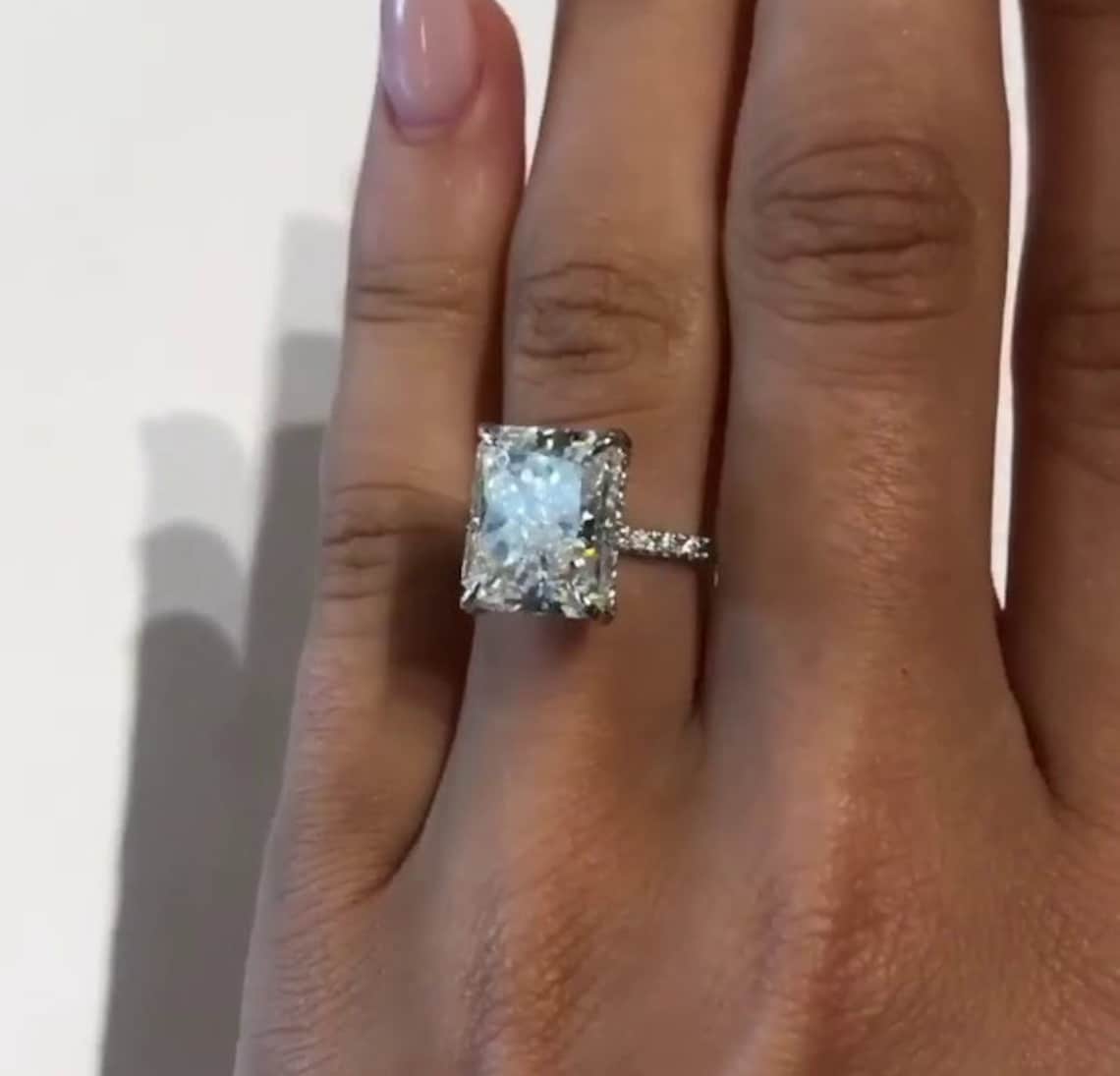 4 CT Radiant Cut Lab Diamond Engagement Ring 11x9mm Radiant - Etsy