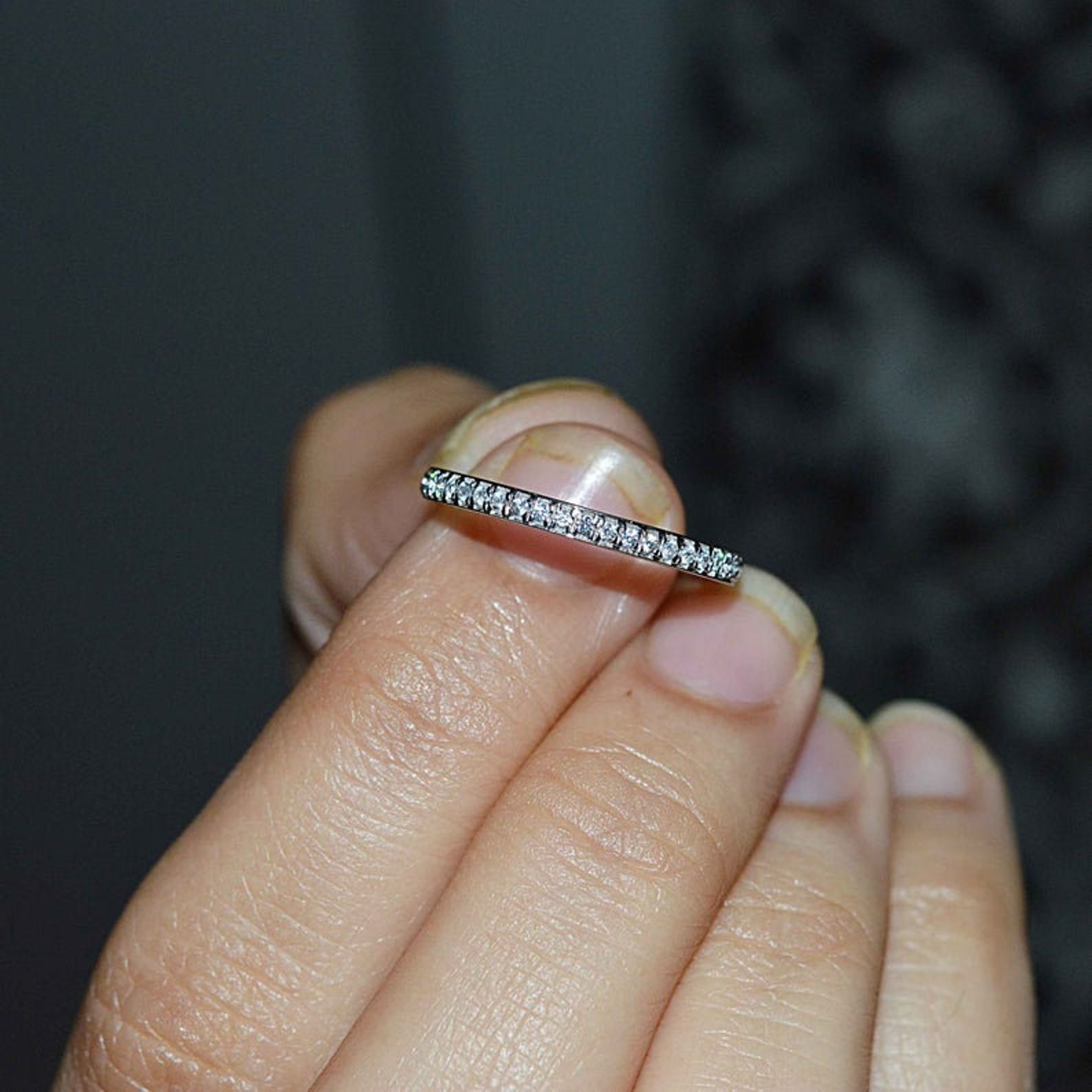 Diamond Simulated Round Eternity Band Ring Wedding Band Ring | Etsy