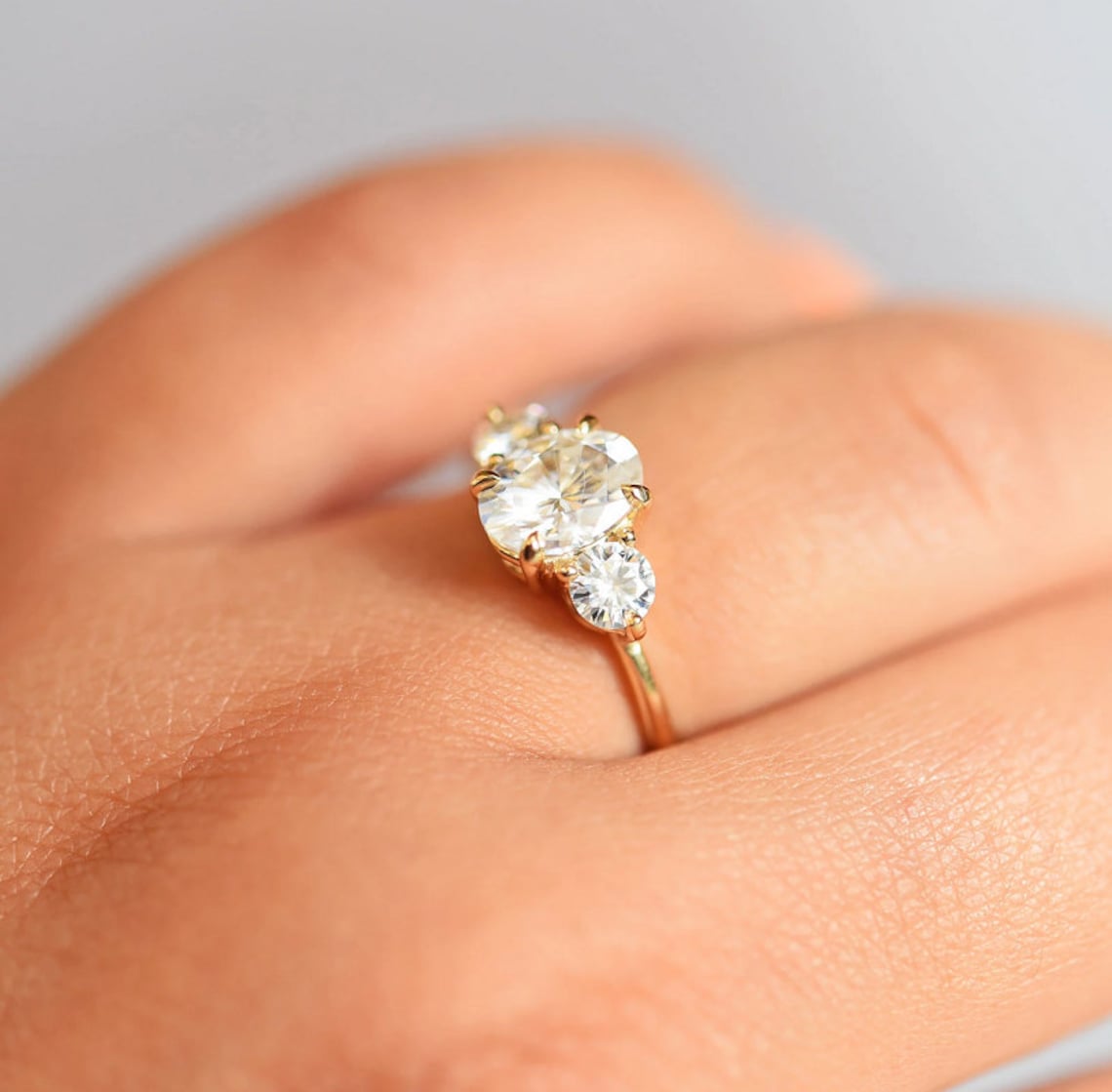 Yellow Gold Oval Cut Engagement Ring 8x6 Mm Oval Ring 2 Ctw - Etsy