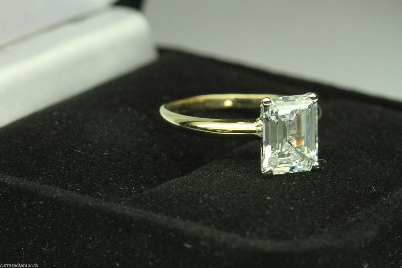 Solitaire Emerald Cut Ring Emerald Cut 10x7mm Lab Diamond | Etsy