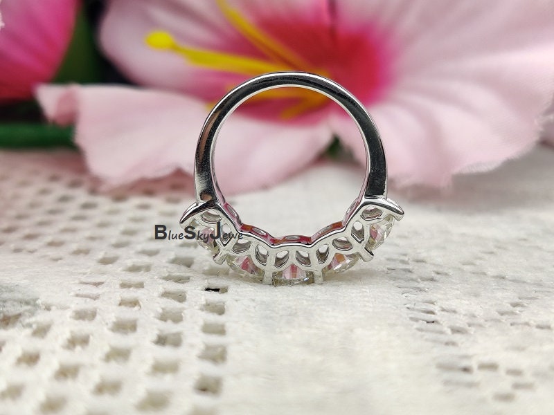 Diamond 5 Stone Ring 5 Stone Prong Set Round Cut Ring 2.0CTW - Etsy