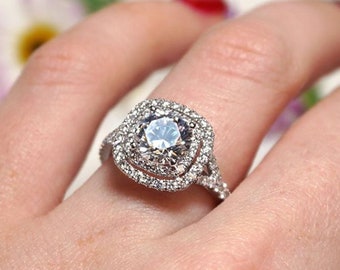 Double Halo Ring | Etsy