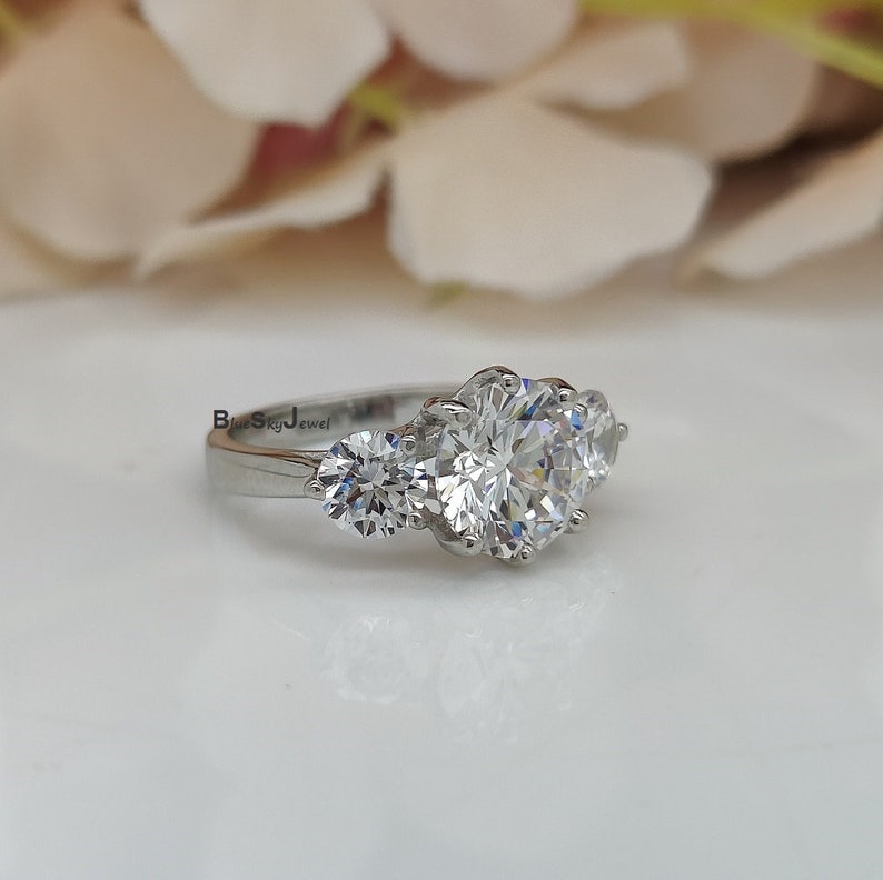 5ctw 3 Stone Engagement Ring Three Stone Diamond Stimulant - Etsy