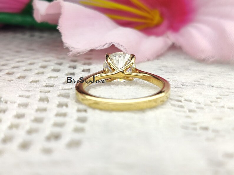 2ct Solitaire Engagement Ring Round Cut Man Made Diamond | Etsy