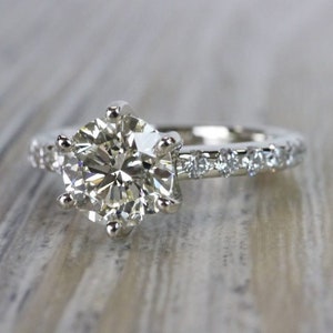 2 Ct Solitaire Round Cut Simulated Diamond Engagement Ring/ Promise ...