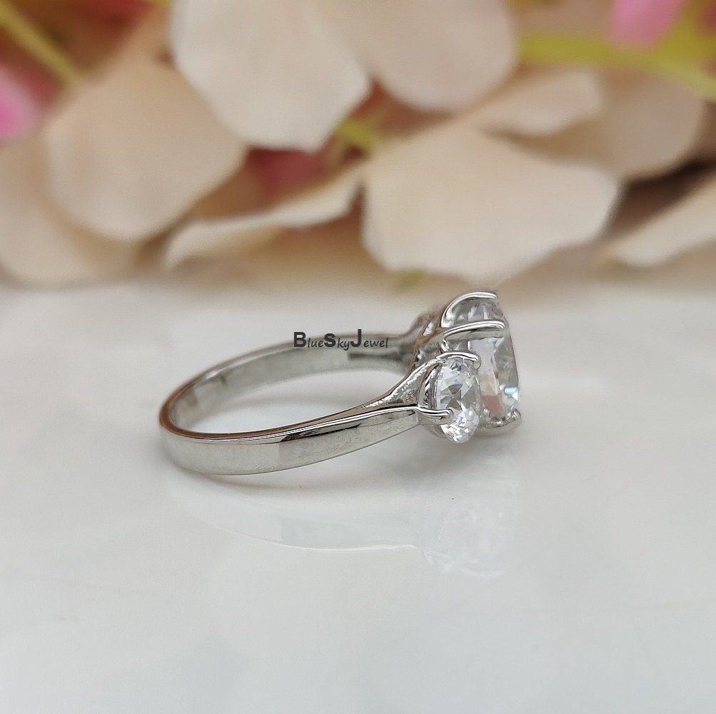 5ctw 3 Stone Engagement Ring Three Stone Diamond Stimulant - Etsy