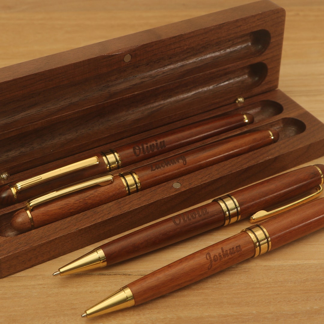 Personalized Walnut Wood Pen With Engraved Wood Box - Etsy