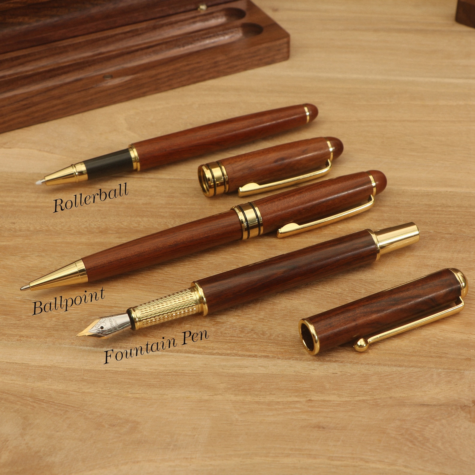 Personalized Wedding Pen, Engraved Wooden Pen, Walnut Pen With Box, Set ...