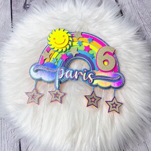 Personalized Rainbow Cake Topper, Rainbow Cake Topper, Rainbow Party ...