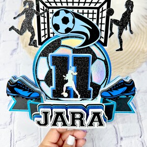 Personalized Soccer Girl Cake Topper: Glitter Birthday Party Decoration ...