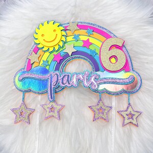 Personalized Rainbow Cake Topper, Rainbow Cake Topper, Rainbow Party ...