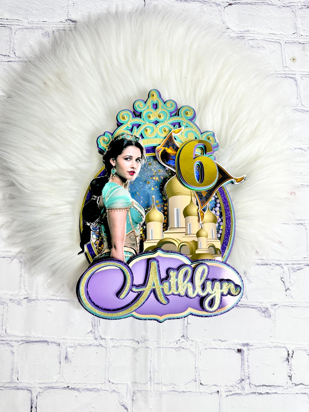 Princess Cake Topper, Jasmine Cake Topper, Aladdin Theme Decorations ...