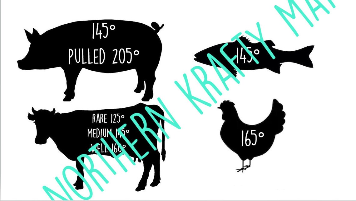 Grill Temp SVG Grill Decal Meat Temperature Sticker - Etsy
