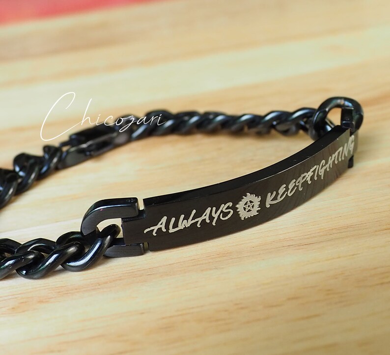 Always Keep Fighting Stainless Steel Bracelet Cuff With | Etsy
