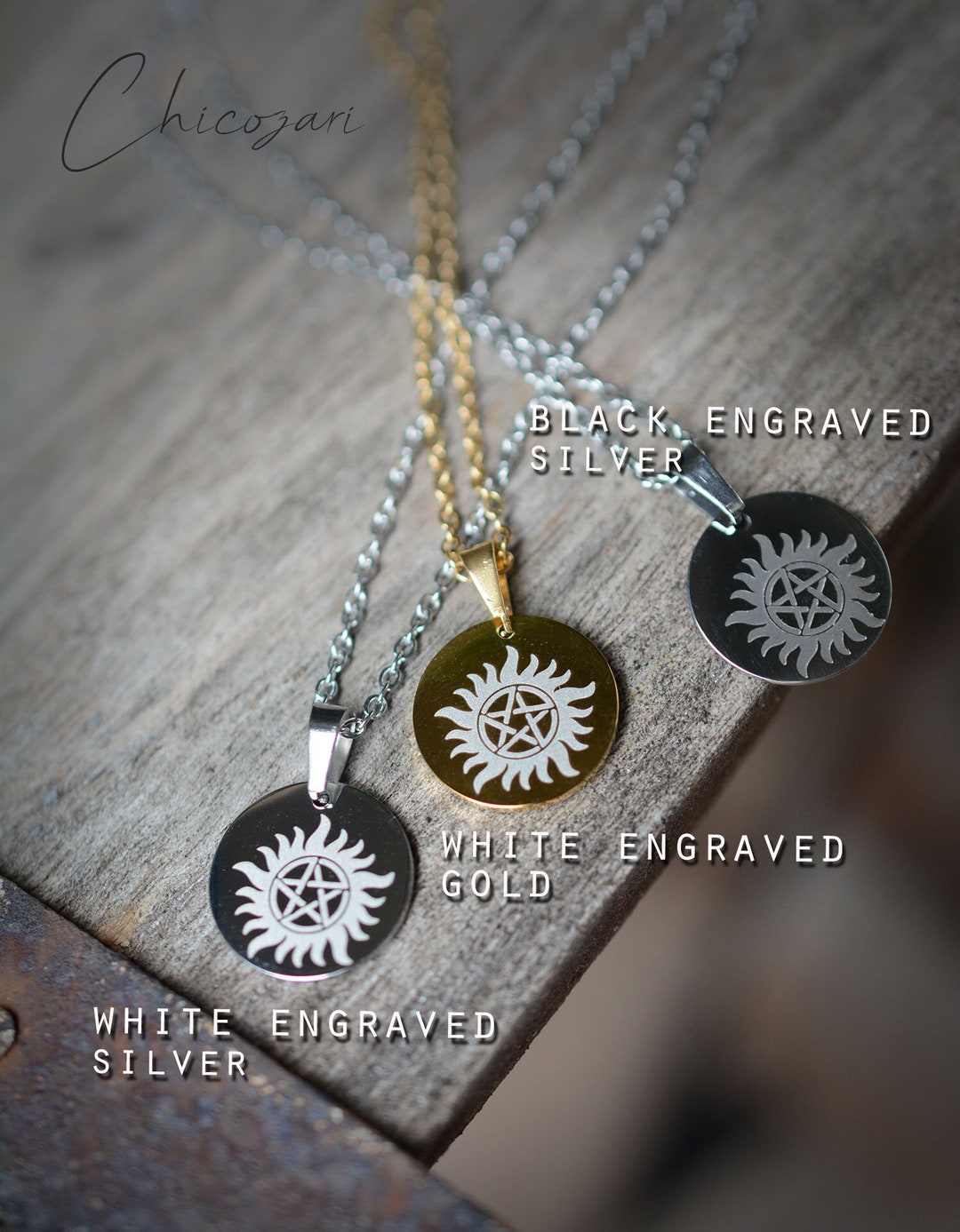 Anti-possession Symbols Stainless Steel Necklace 3 Colors Can Choose ...