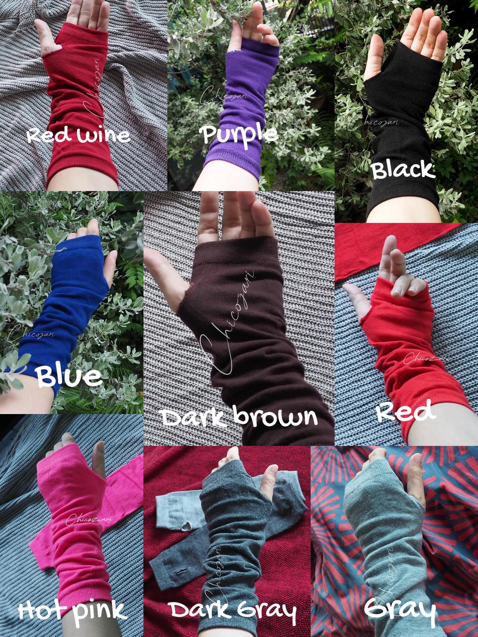 Striped Black White Arm Warmers Fingerless With Thumbhole Halloween Emo ...