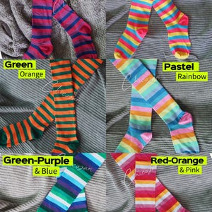 65cm Gray and Black Striped Socks Cotton Over the Knee Socks Halloween ...