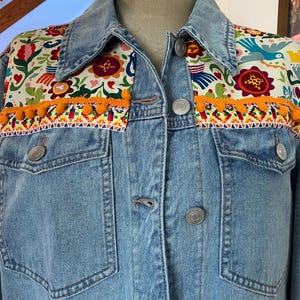 Mexican/frida Inspired Embellished Denim Jacket - Etsy