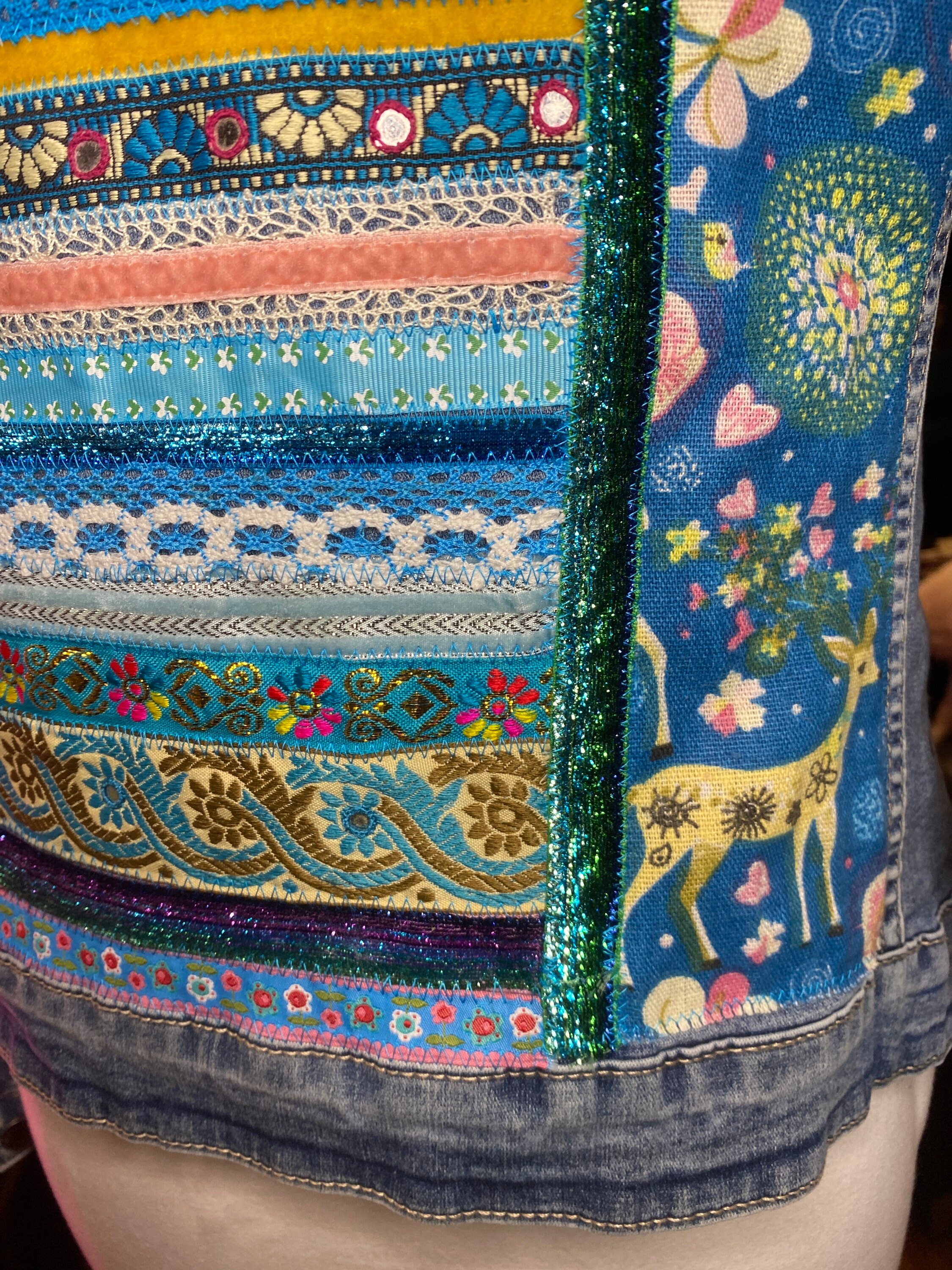 Boho Inspired Reworked Denim Jacket - Etsy