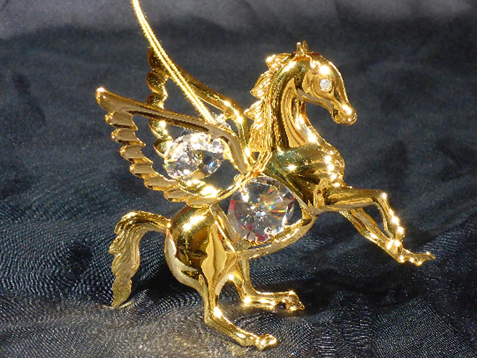 Swarovski Pegasus Crystal and Gold Patina (on Brass) Brilliant ...