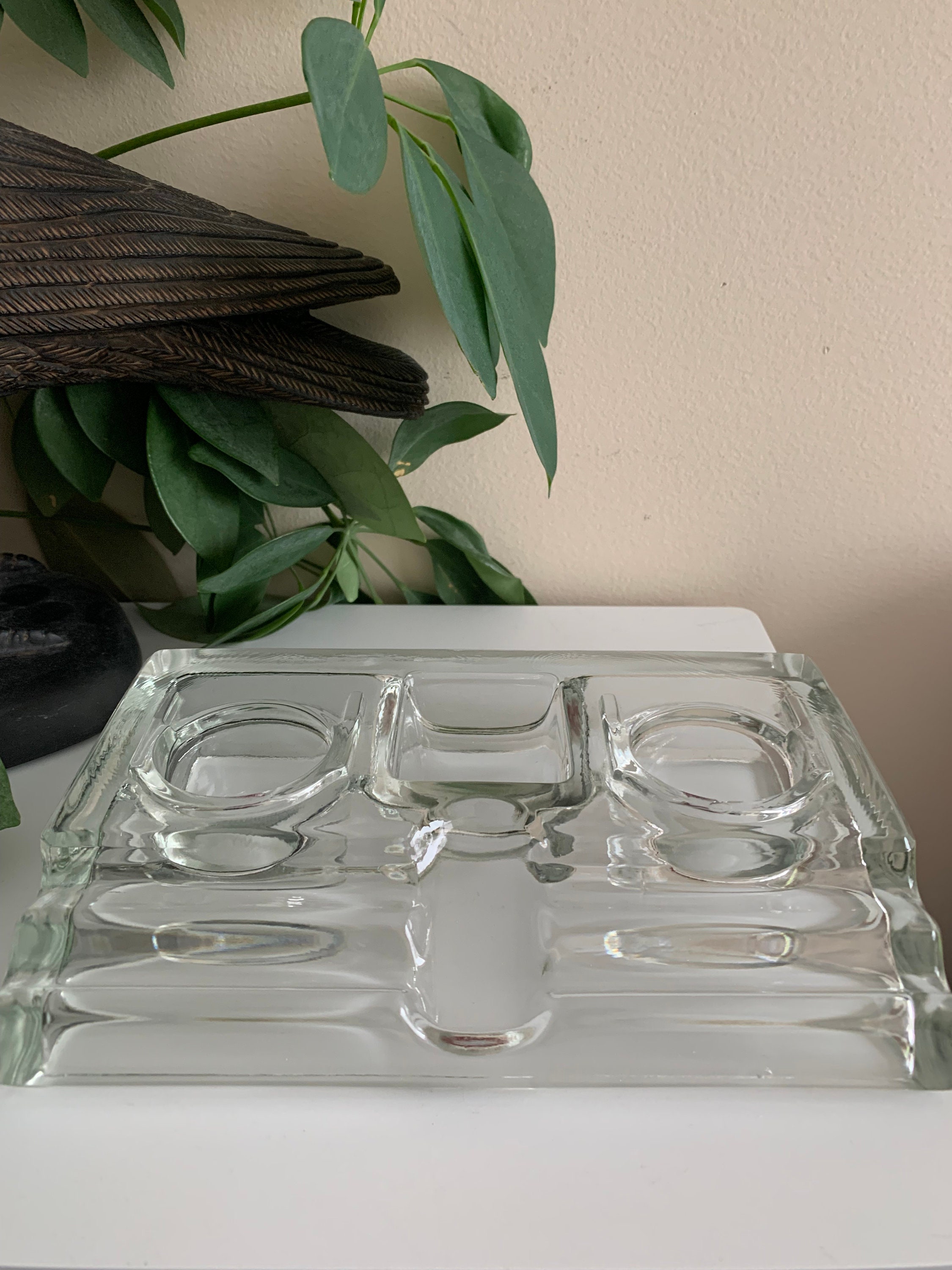 Antique Glass Ink Well Stand - Etsy