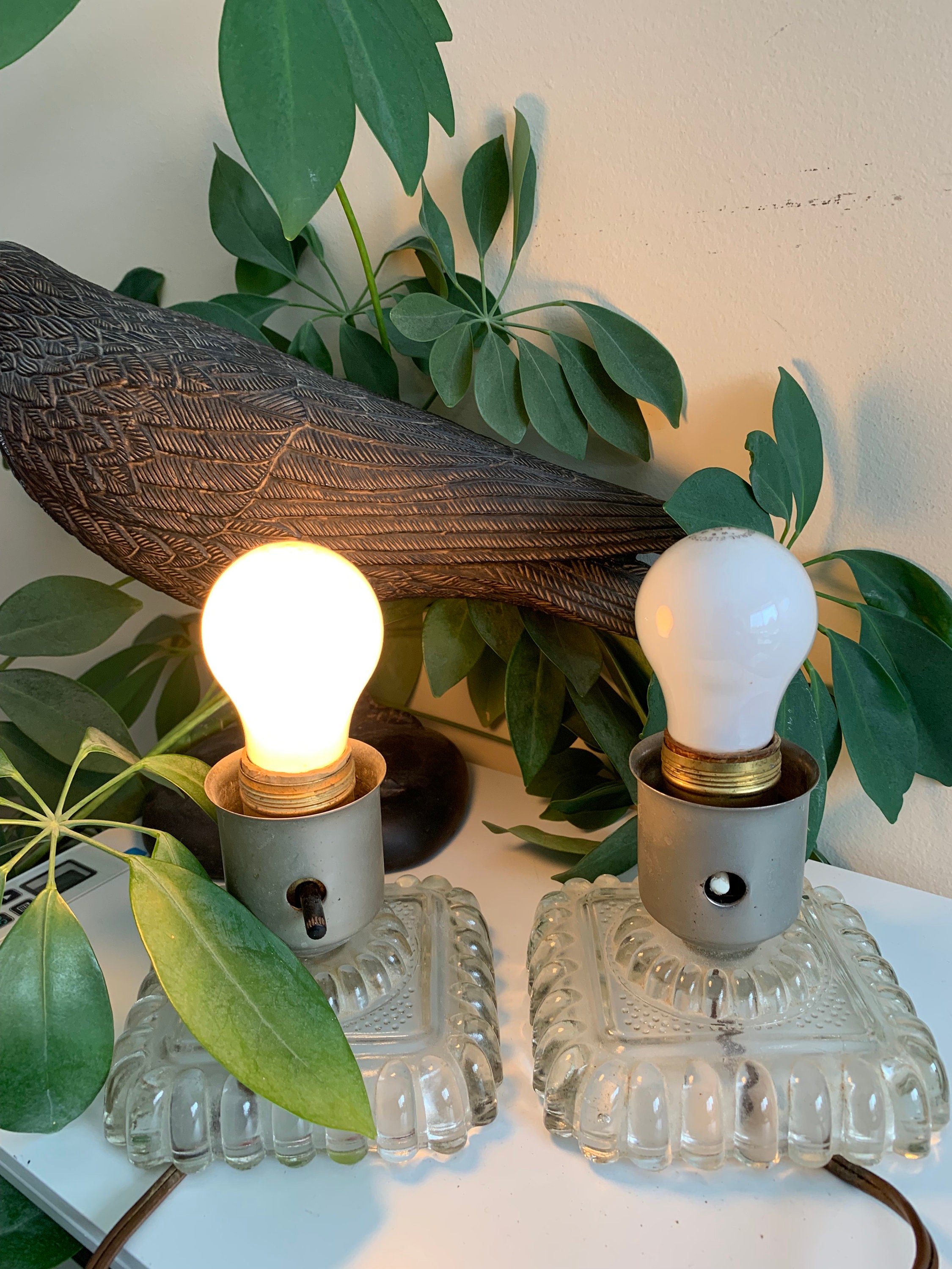 Antique Glass Boudoir Skyscraper Lamps - Etsy