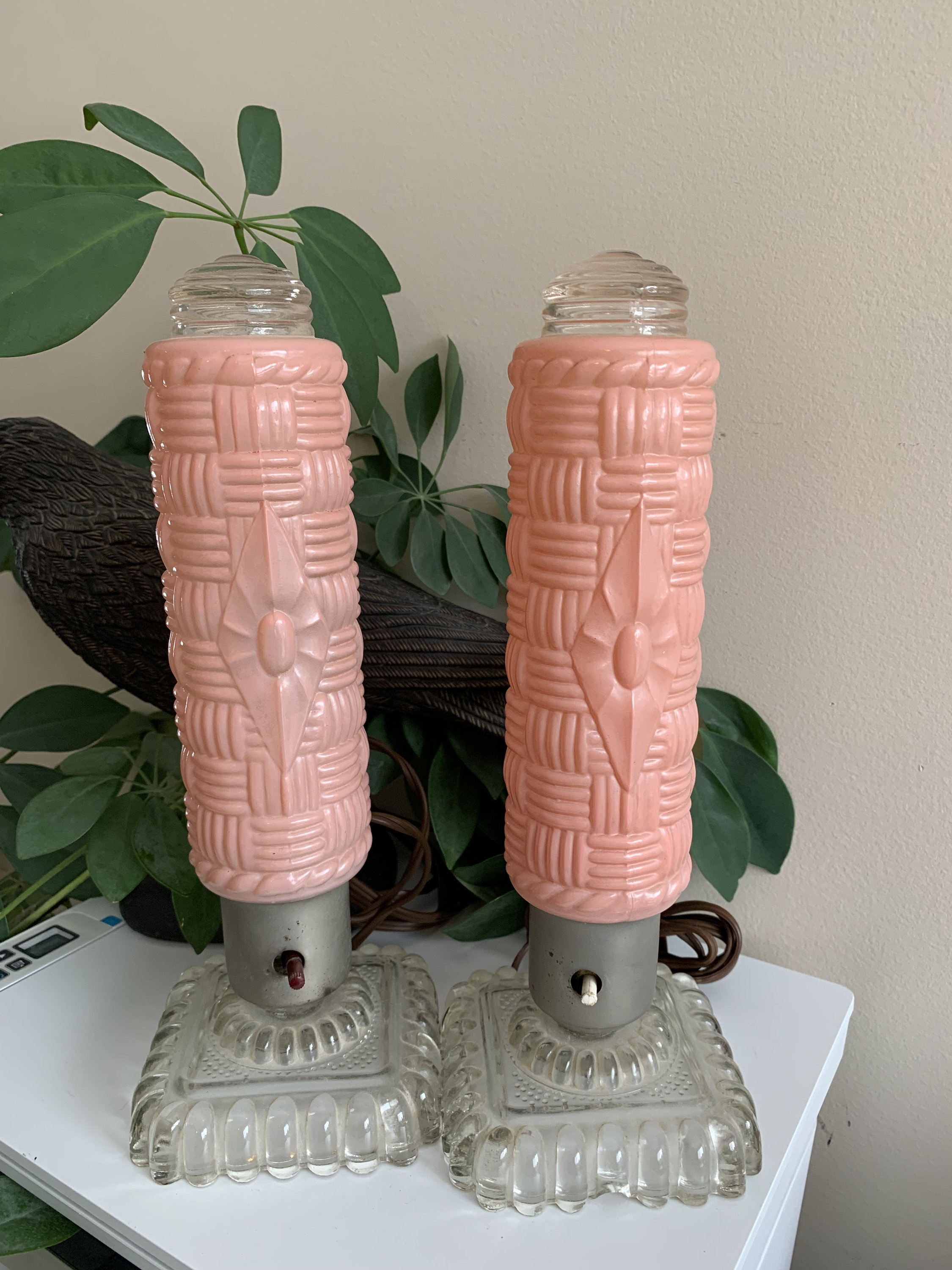 Antique Glass Boudoir Skyscraper Lamps - Etsy