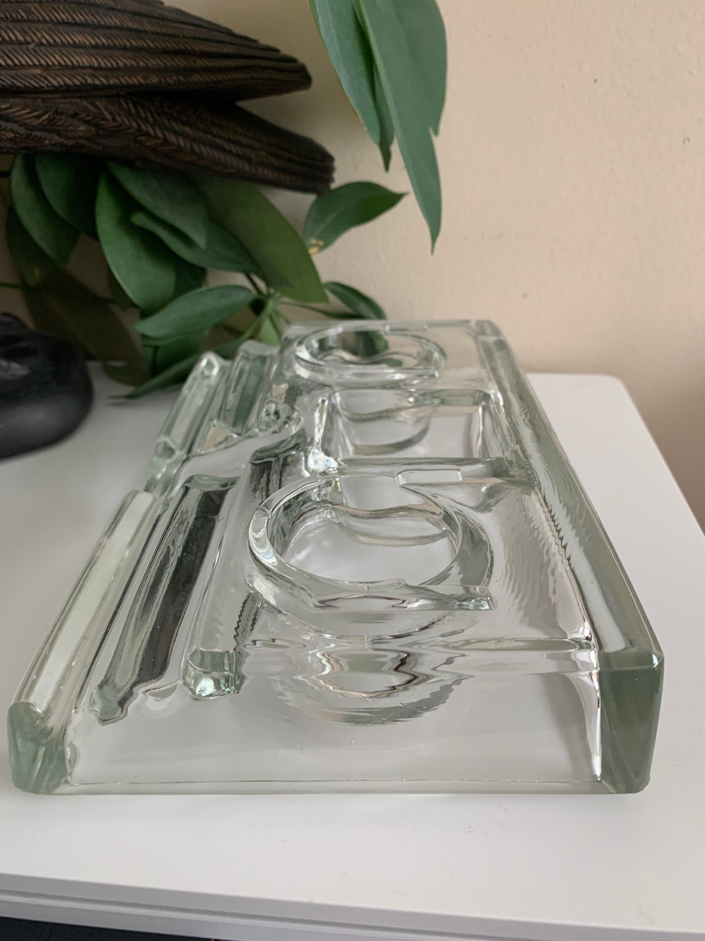 Antique Glass Ink Well Stand - Etsy