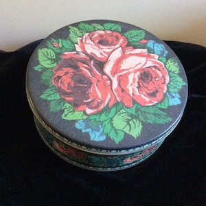 Vintage Black Floral Fruit Cake Tin - Etsy Canada