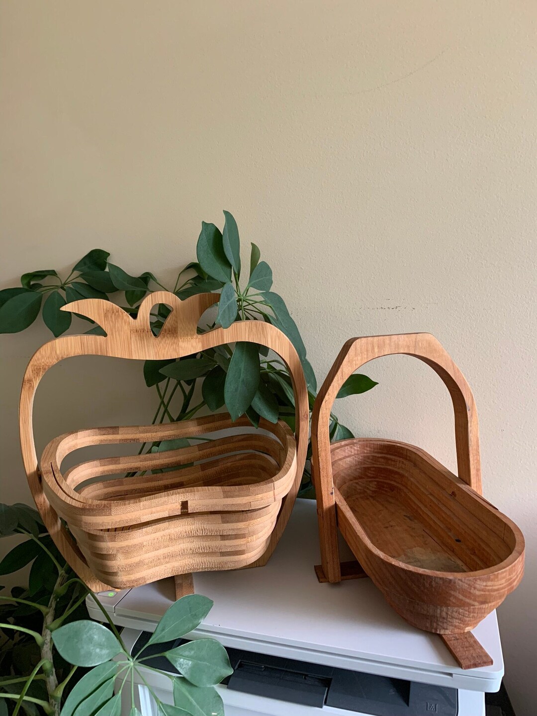 Vintage Collapsible Wood Fruit Bowls - Etsy