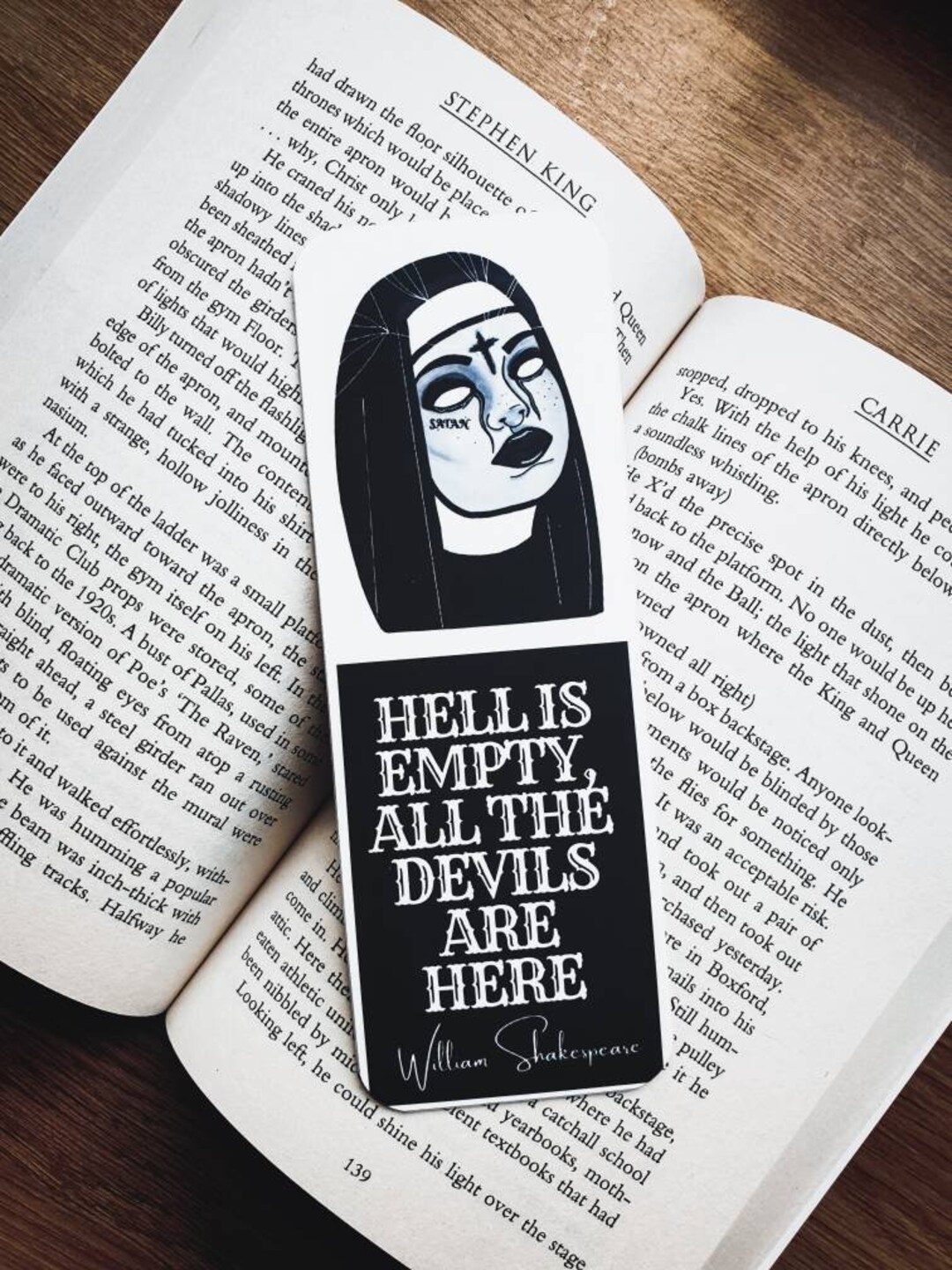 Evil Nun Bookmark Gothic Bookmark, Gothic Home Decor, Gothic Birthday ...