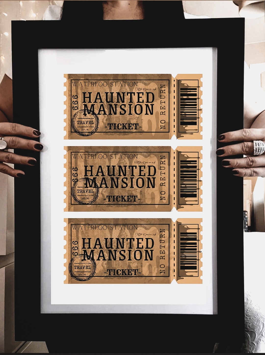 Printable Haunted Mansion Ticket Print, Gothic Home Decor, Spooky Home ...