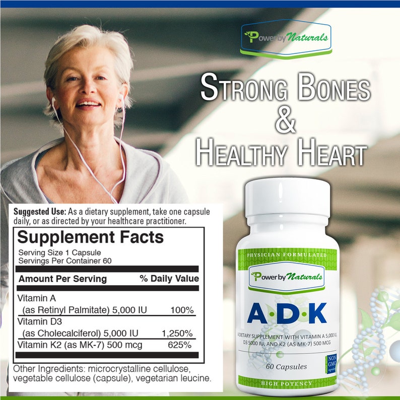 Vitamin ADK dr Formulated High Potency Vitamin A 5000 Iu D3 - Etsy