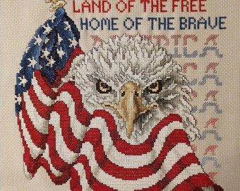 American Flag Cross Stitch Pattern | Etsy