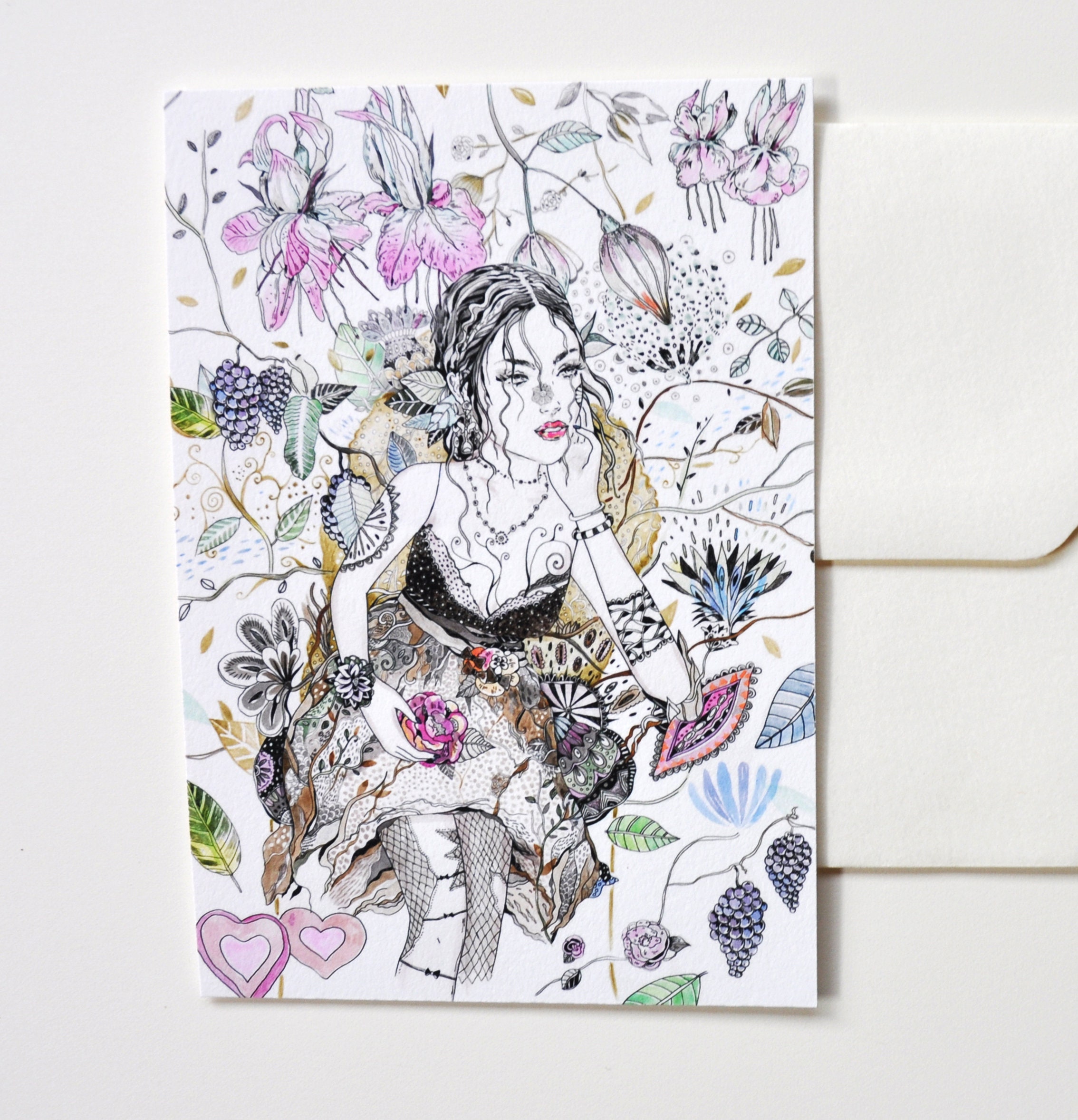 Rose in Hand Print Envelope/ A6 A5 A4 Sizes - Etsy