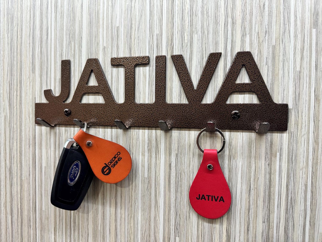 Personalized Metal Key Rack, Steel Hooks, Wall Decor - Etsy