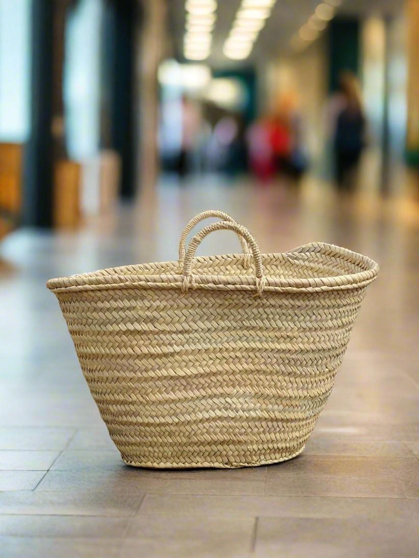Handmade Moroccan Style Basket Bag, Hand Plaited / Weaved Straw, French ...