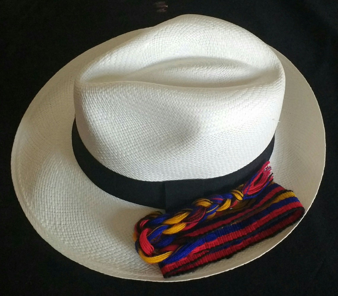 Genuine Ecuadorian White Panama Hat With Handmade Removable Band ...