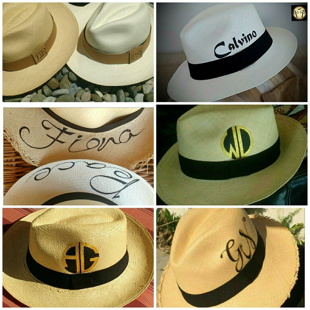Custom Lettered Hand Painted Genuine Ecuadorian Natural Panama Hat ...