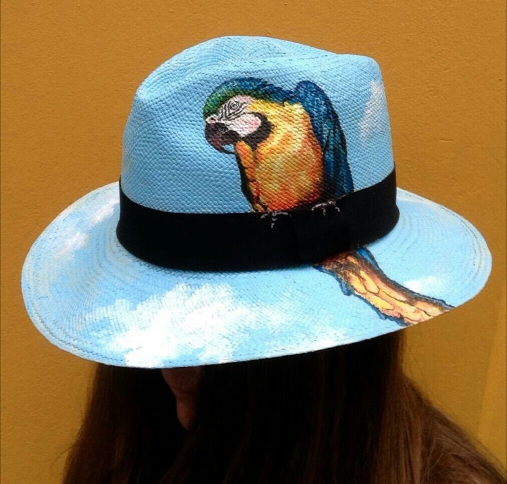 Custom Hand painted Genuine Ecuadorian Natural Panama Hat | Etsy