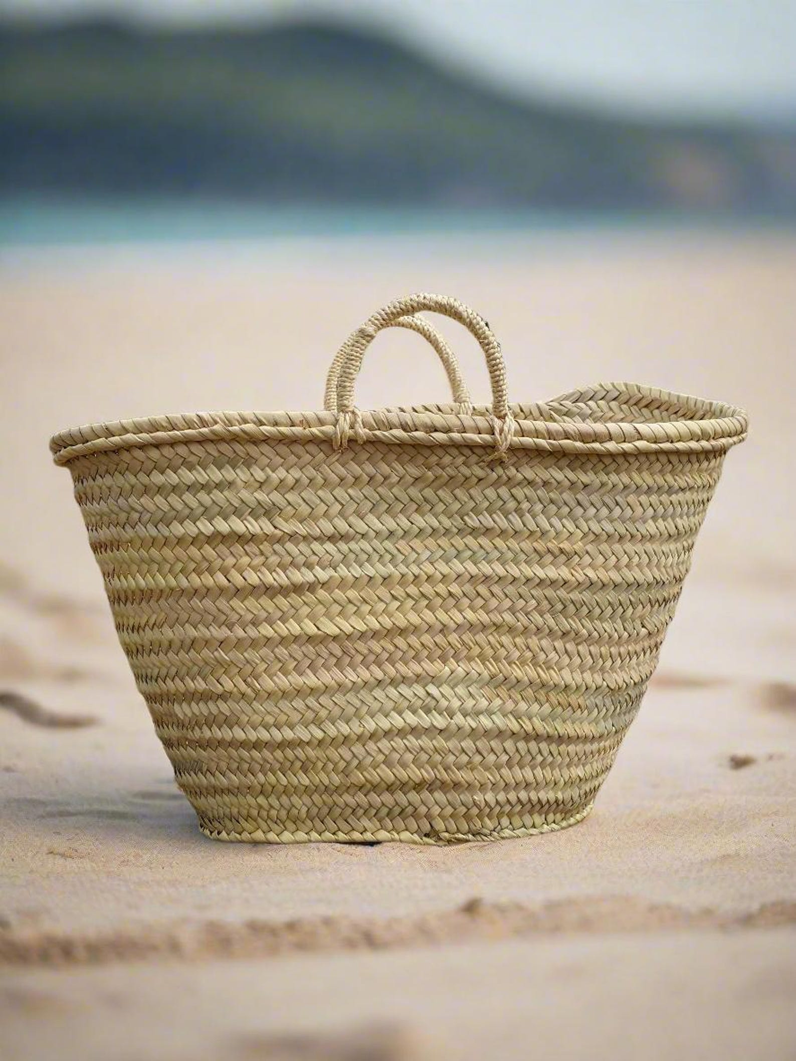 Handmade Moroccan Style Basket Bag, Hand Plaited / Weaved Straw, French ...