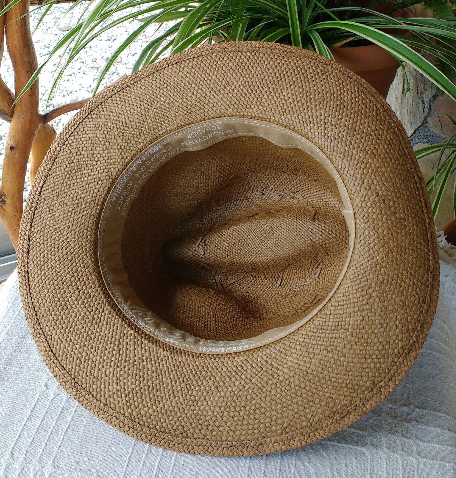 Genuine Ecuadorian Panama Hat Coffee Brown Coloured With Removable Band ...