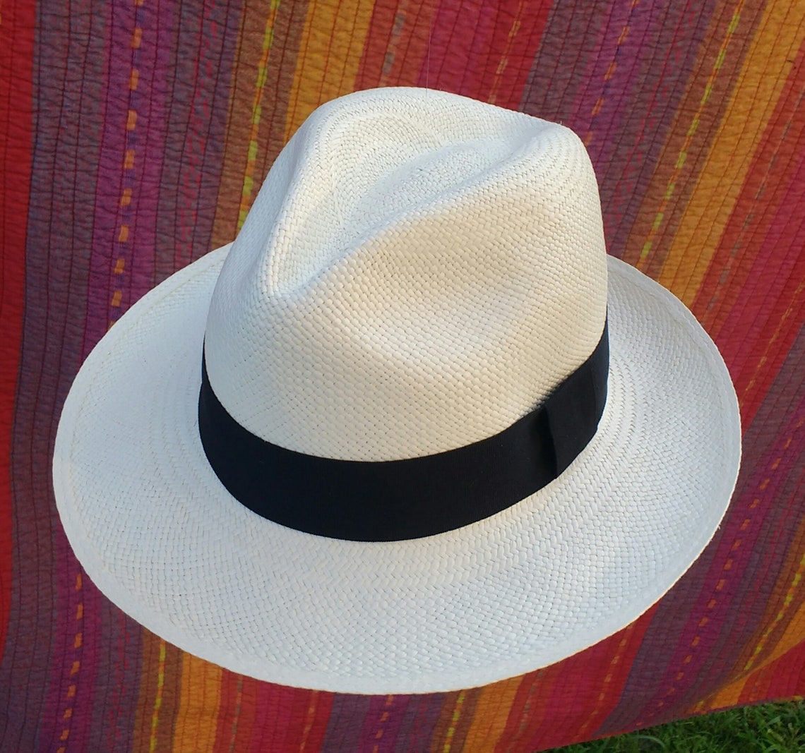 Genuine Ecuadorian White Panama Hat With Handmade Removable Band ...
