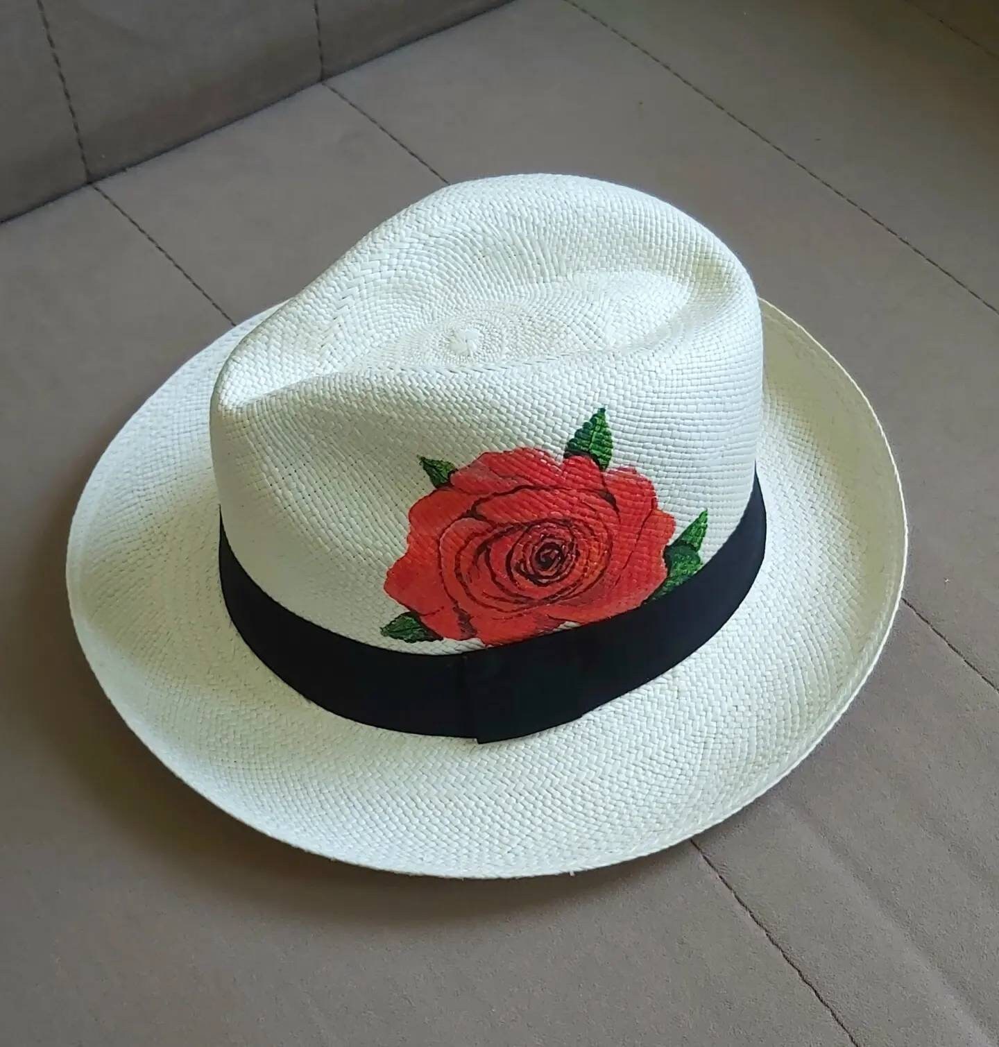 Custom Hand Painted Genuine Ecuadorian Natural Panama Hat - Etsy