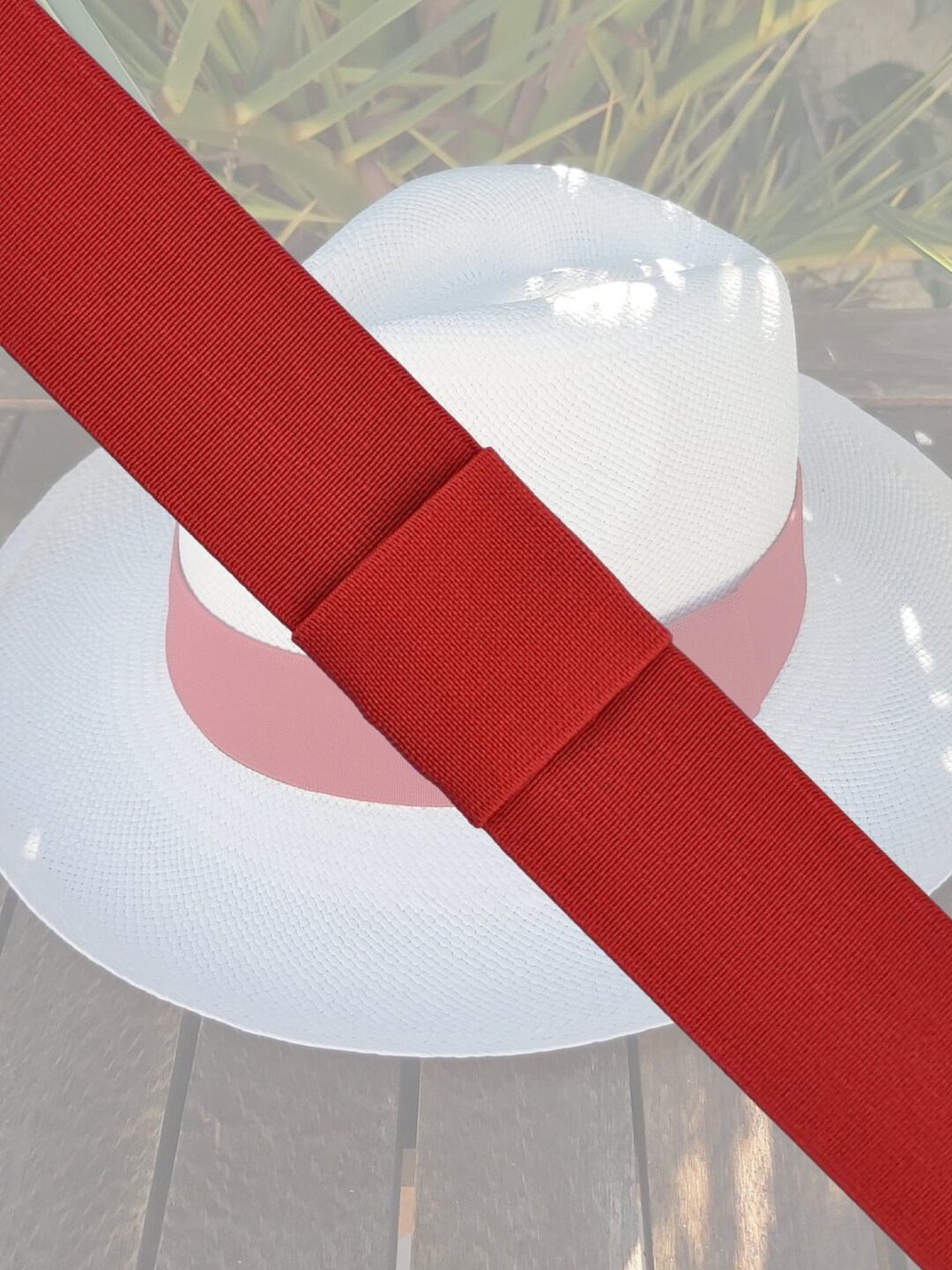 Spare Red Hat Band - Stretchy Elastic - for Panama Bowler Boater Fedora ...