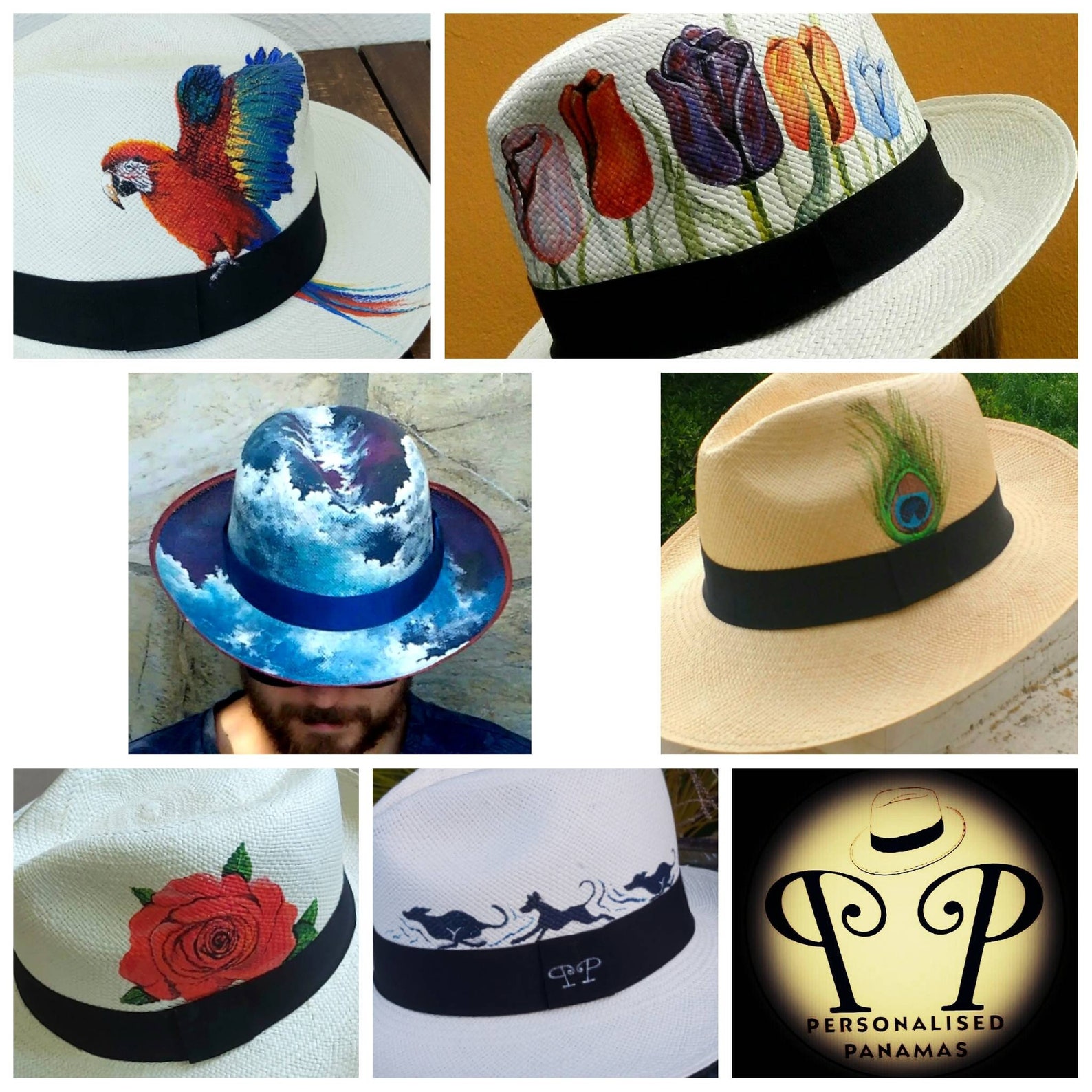 Custom Hand Painted Genuine Ecuadorian Natural Panama Hat - Etsy
