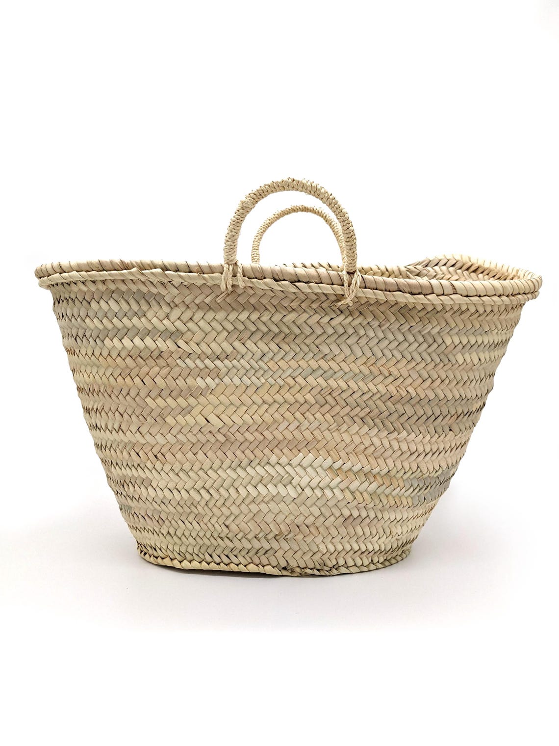 Handmade Moroccan Style Basket Bag, Hand Plaited / Weaved Straw, French ...